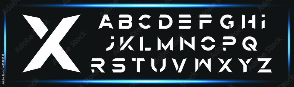 X Modern Minimal font. Classic, Abstract, tech, gaming and luxury Logo ...