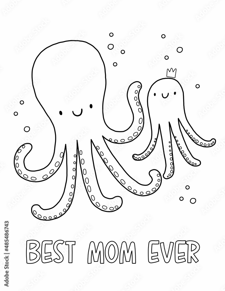 Baby Octopus Coloring Page
