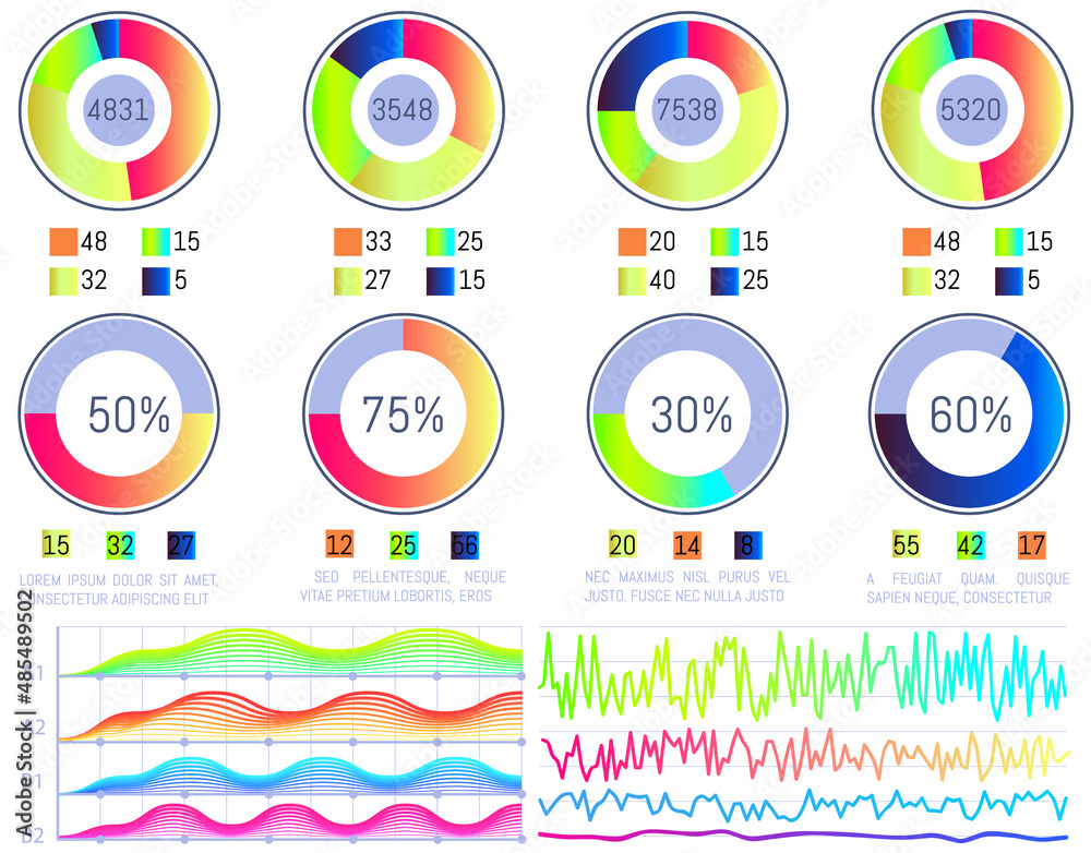 Intelligent technology hud interactive panel. Data screen with charts ...