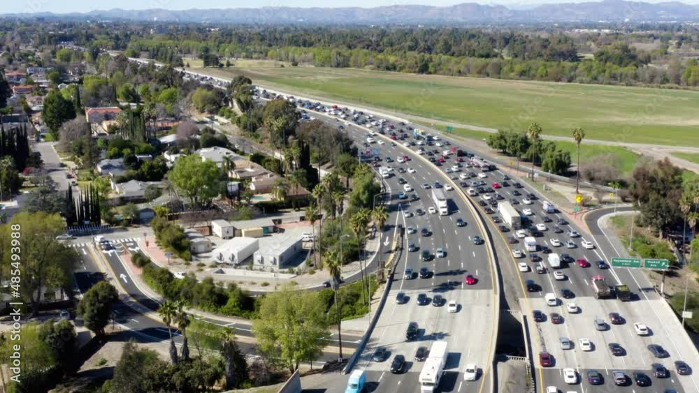 Shot of Judge Pregerson Highway showing multiple Roads, Bridges ...