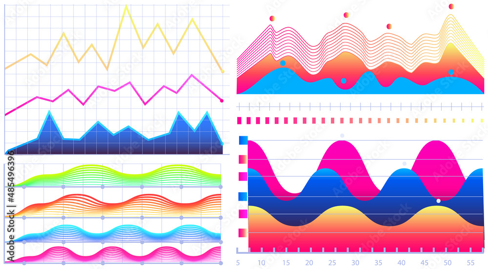 Intelligent technology hud interactive panel. Data screen with charts ...