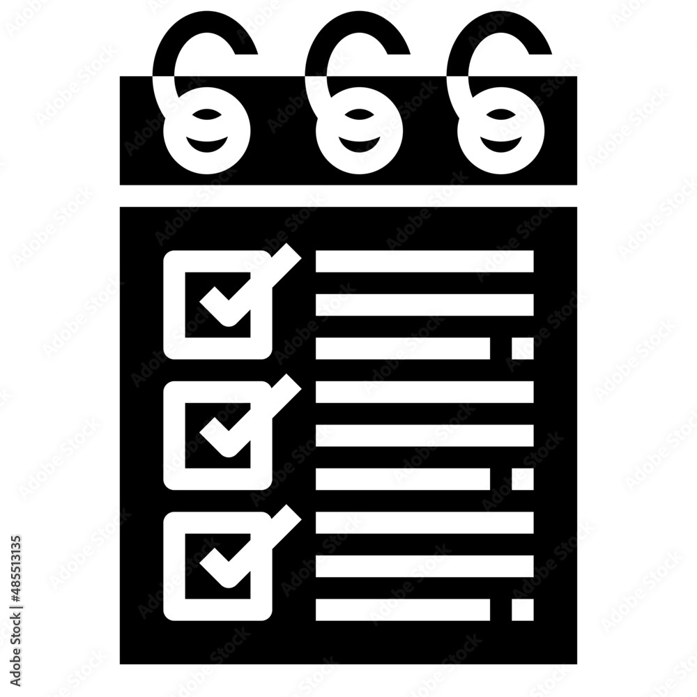 CHECK LIST glyph icon,linear,outline,graphic,illustration Stock Vector ...