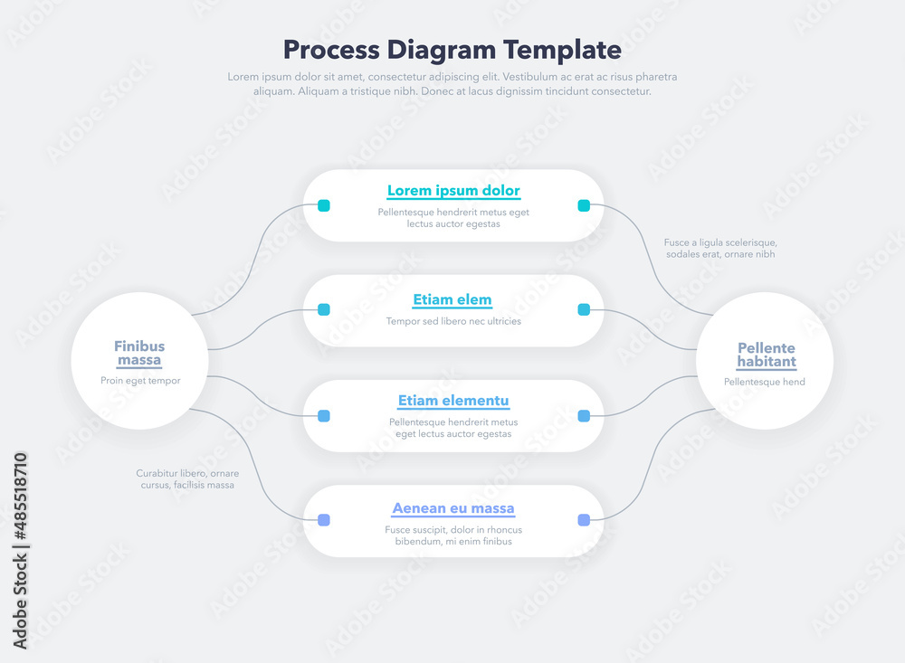 Simple business diagram template with four stages. Easy to use for your ...