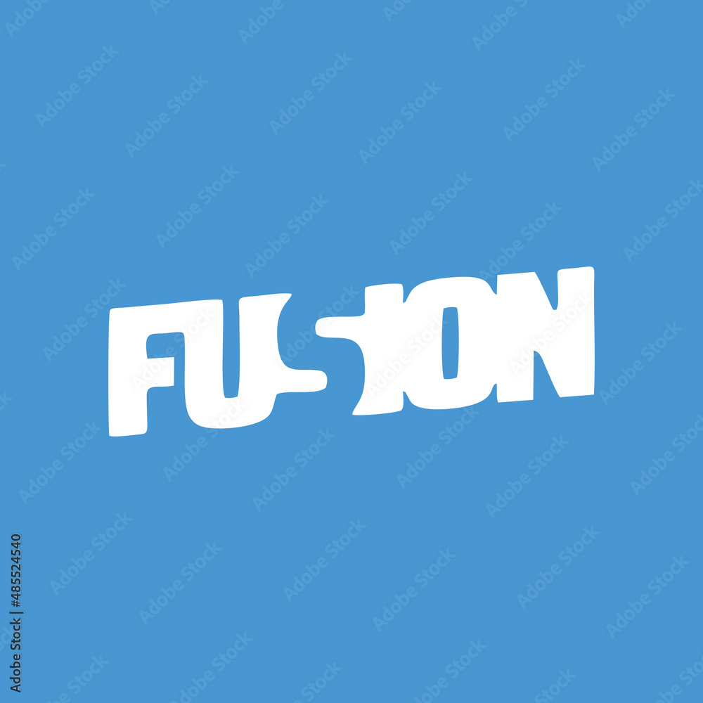 Fusion letter with logo design illustration. Fusion logo design ...