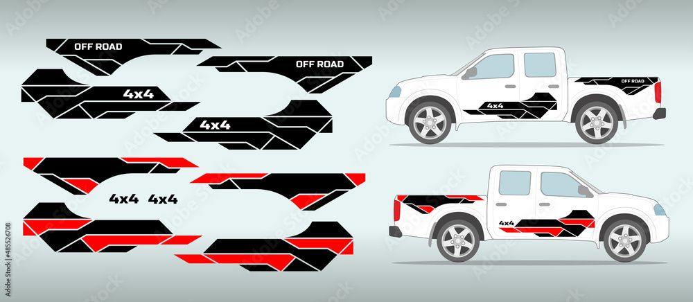 Car side sticker design. Auto vinyl decal template. Suitable for ...