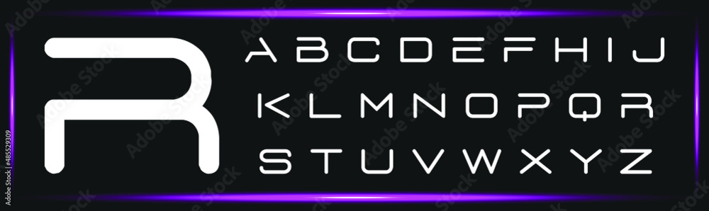 R line tech creative minimal monogram font. Tech fonts for banner ...