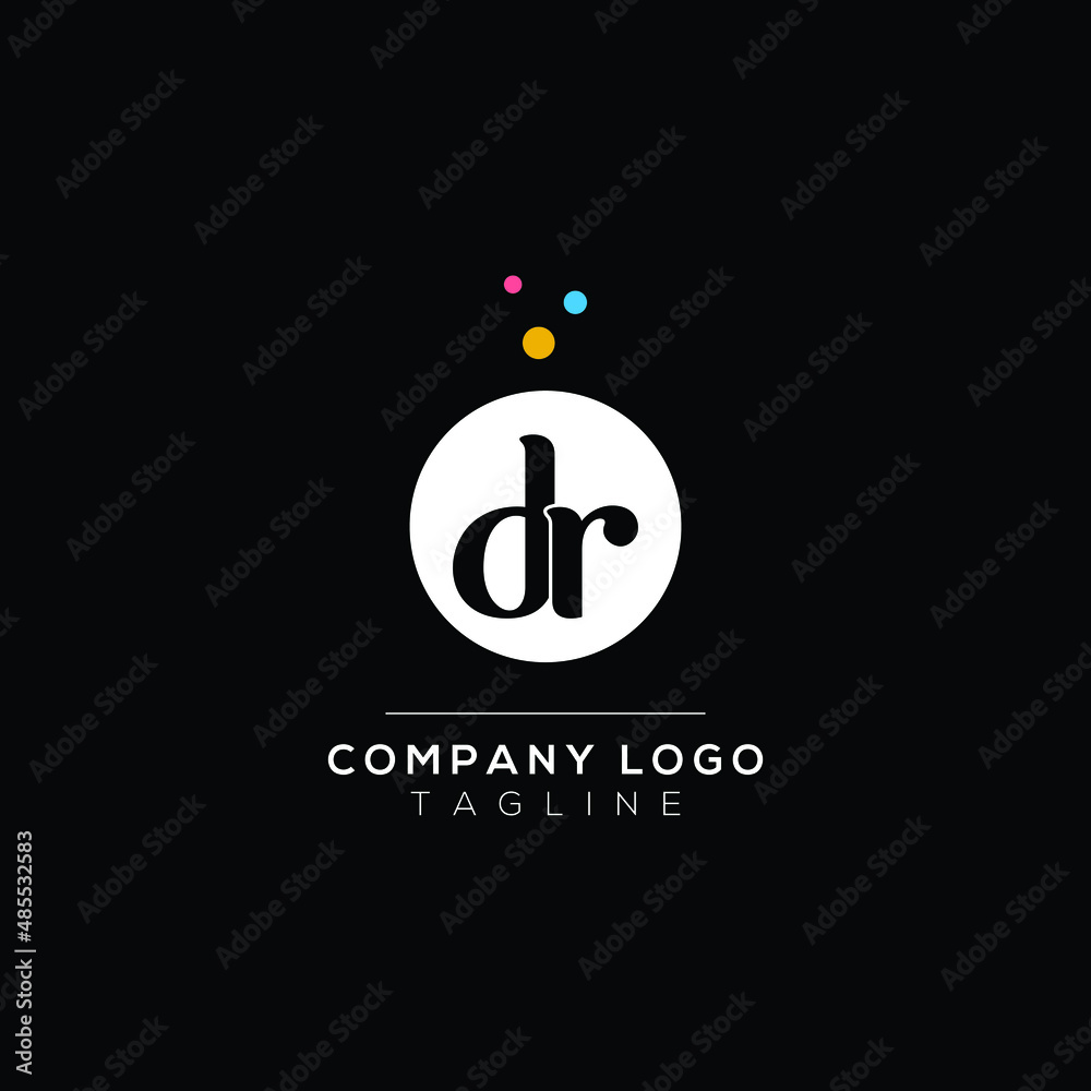 DR Initial Letter Design Vector with bubble Dots. Vector Lettering ...