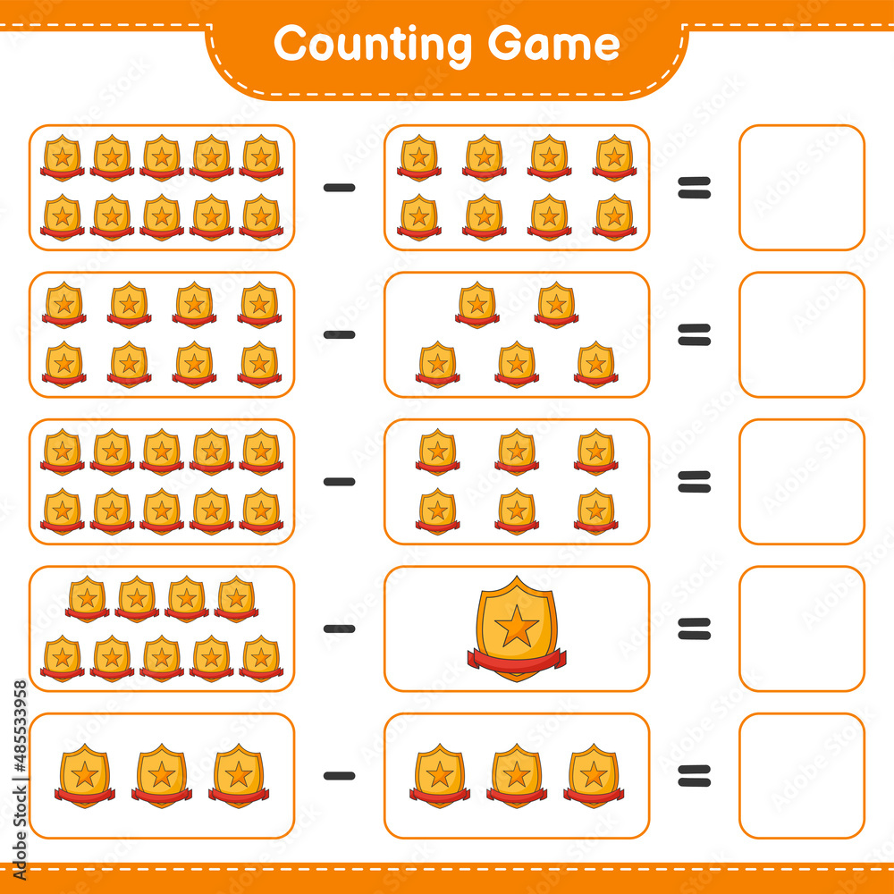 Count and match, count the number of Trophy and match with the right ...