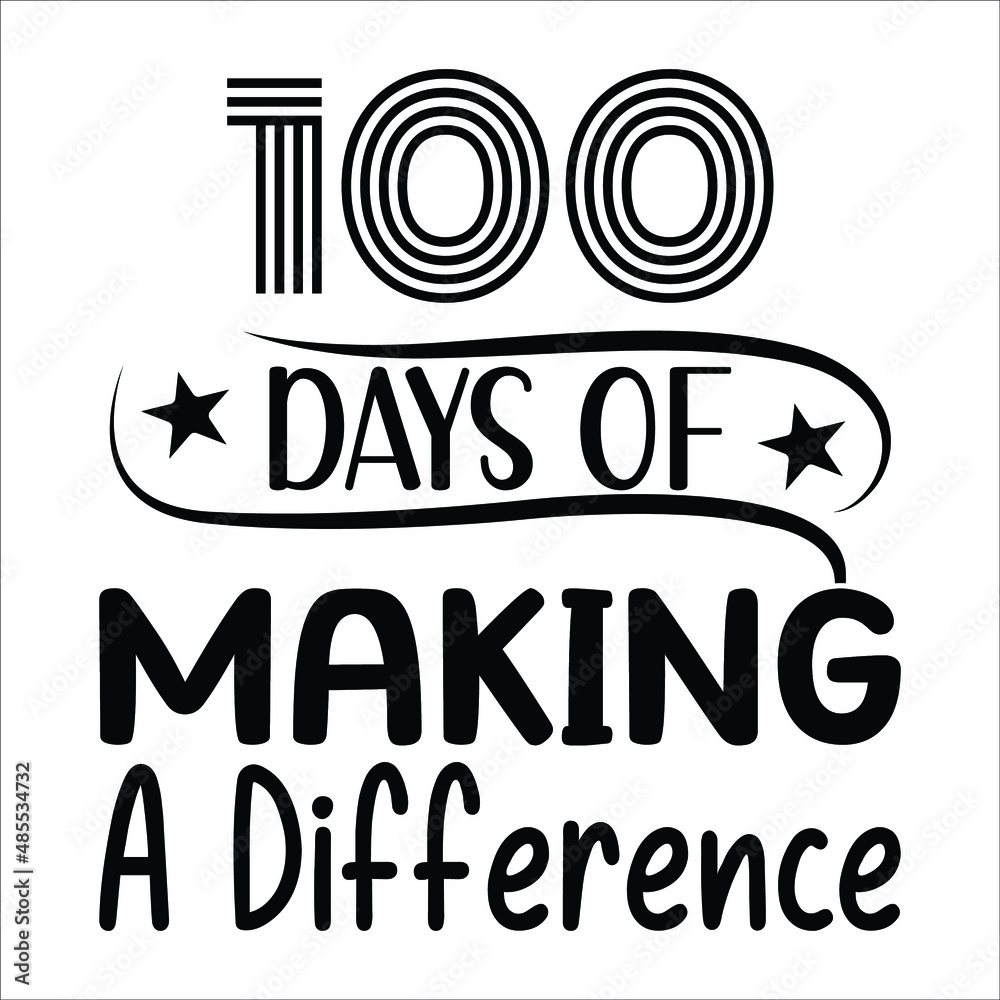 100 days of making a difference, star ribbon vector, happy 100 days of ...