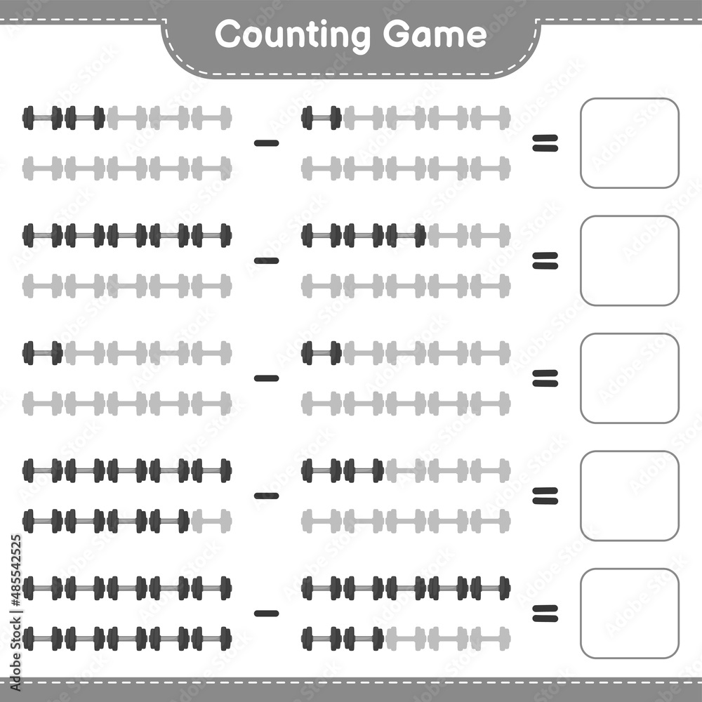 Count And Match Count The Number Of Dumbbell And Match With The Right Numbers Educational