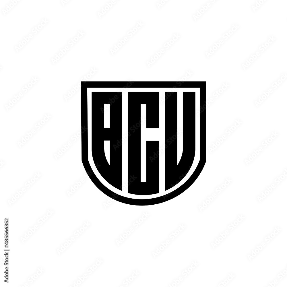 BCU letter logo design with white background in illustrator, vector ...