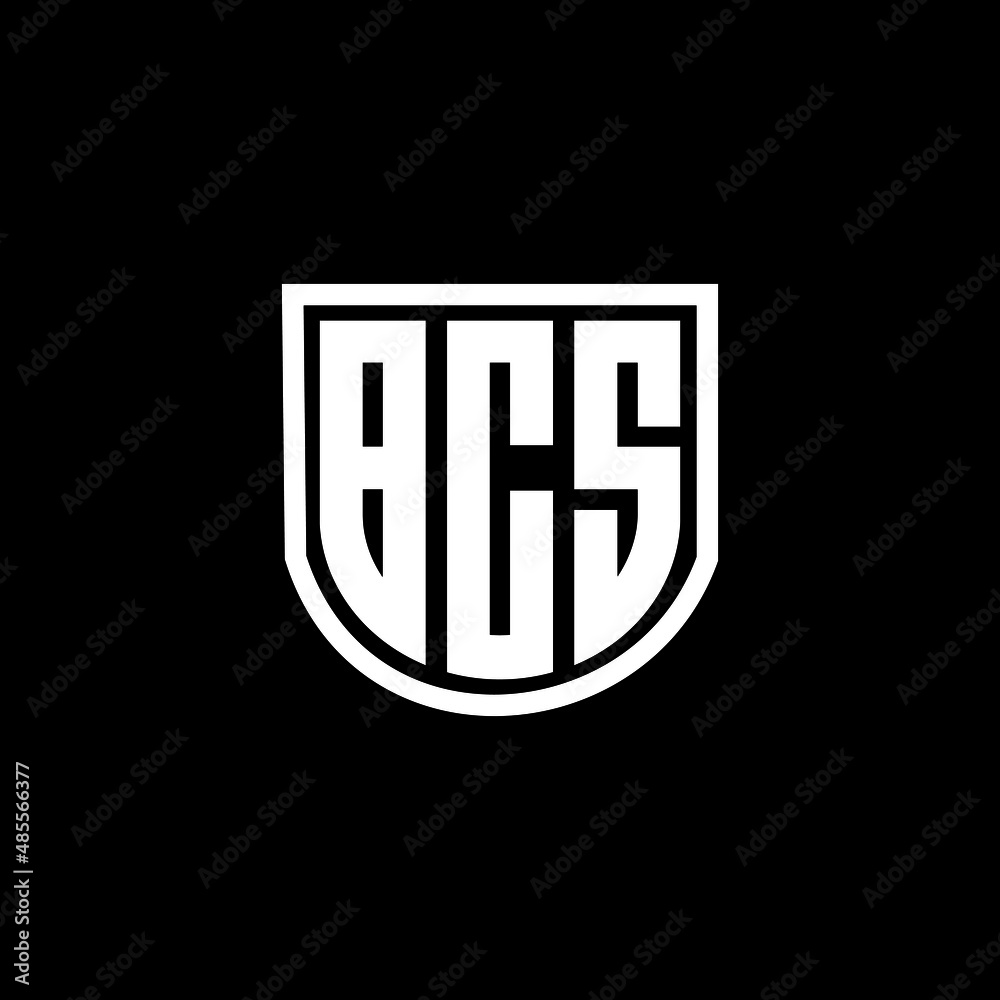BCS letter logo design with black background in illustrator, vector ...
