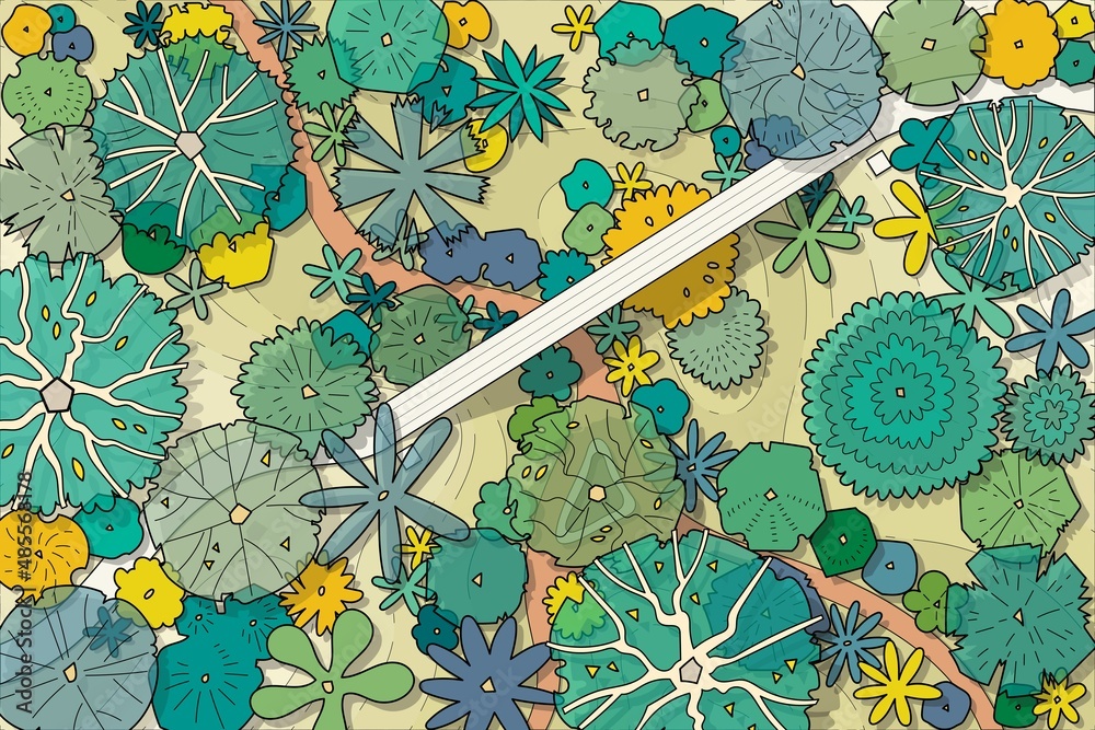 top view tree vector set for architectural and landscape design. Stock ...