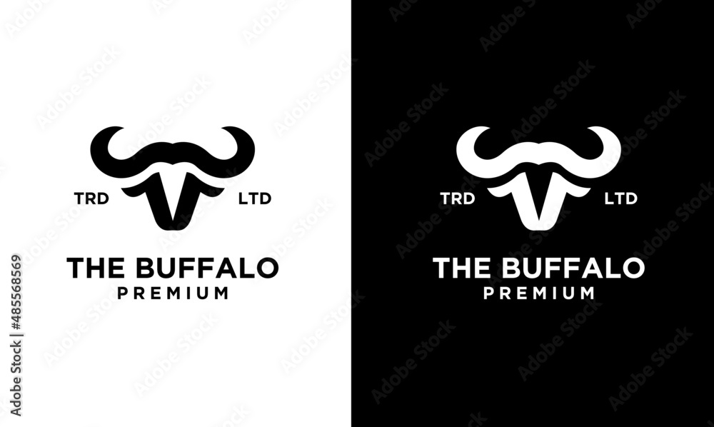 abstract black buffalo head logo design Stock Vector | Adobe Stock