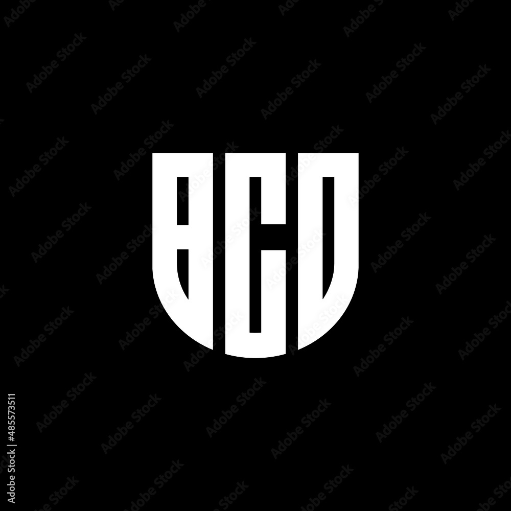 Vecteur Stock BCD letter logo design with black background in ...