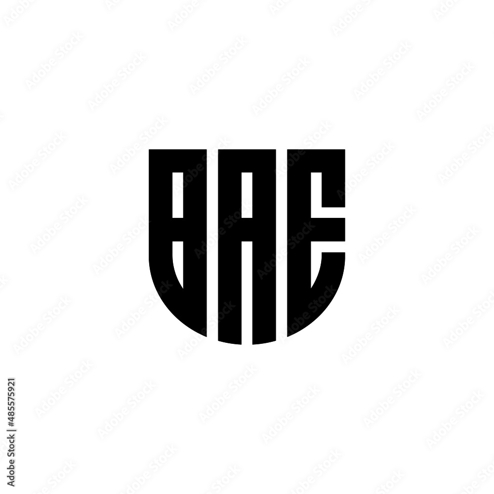 Vettoriale Stock BAE letter logo design with white background in ...