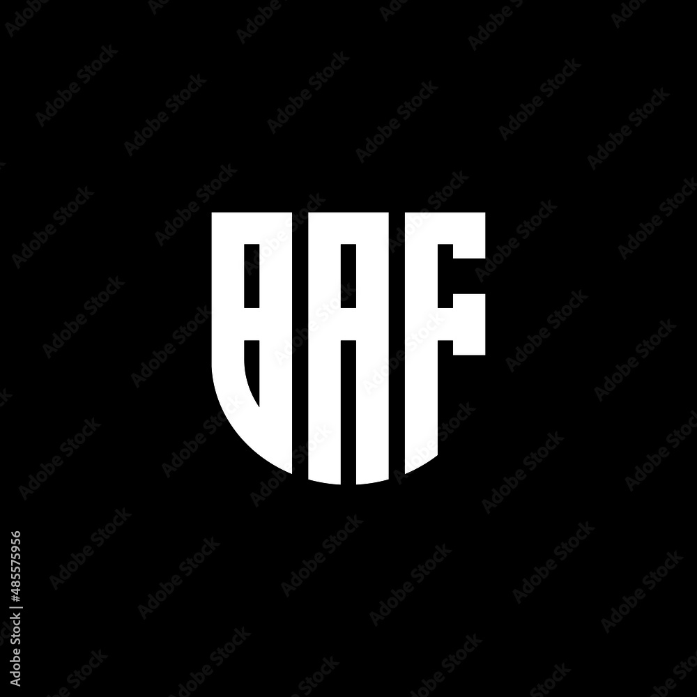 BAF letter logo design with black background in illustrator, vector ...