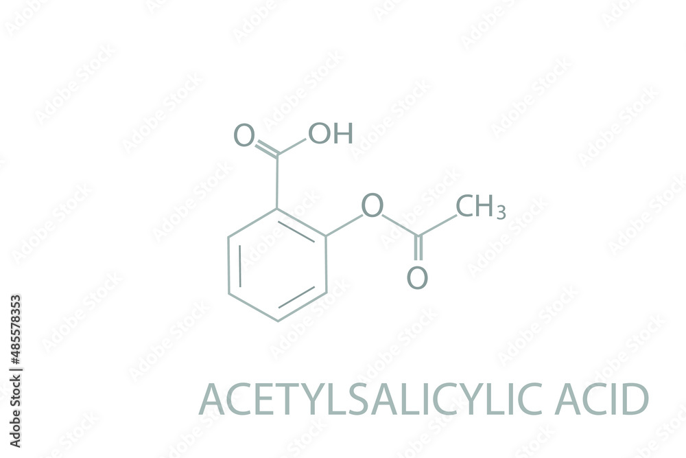 Fototapeta mapa świata dla dzieci Acetylsalicylic acid molecular ...