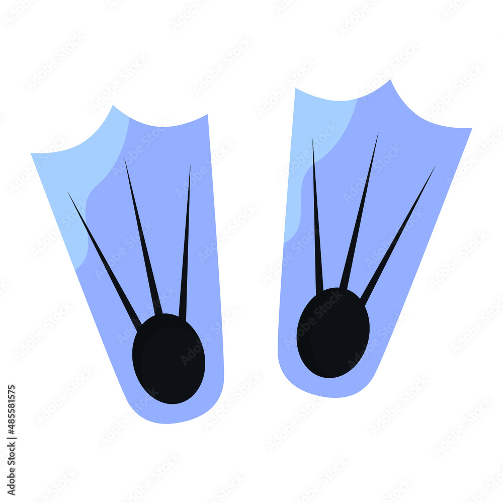 Cartoon illustration of swimming fins isolated on white background ...