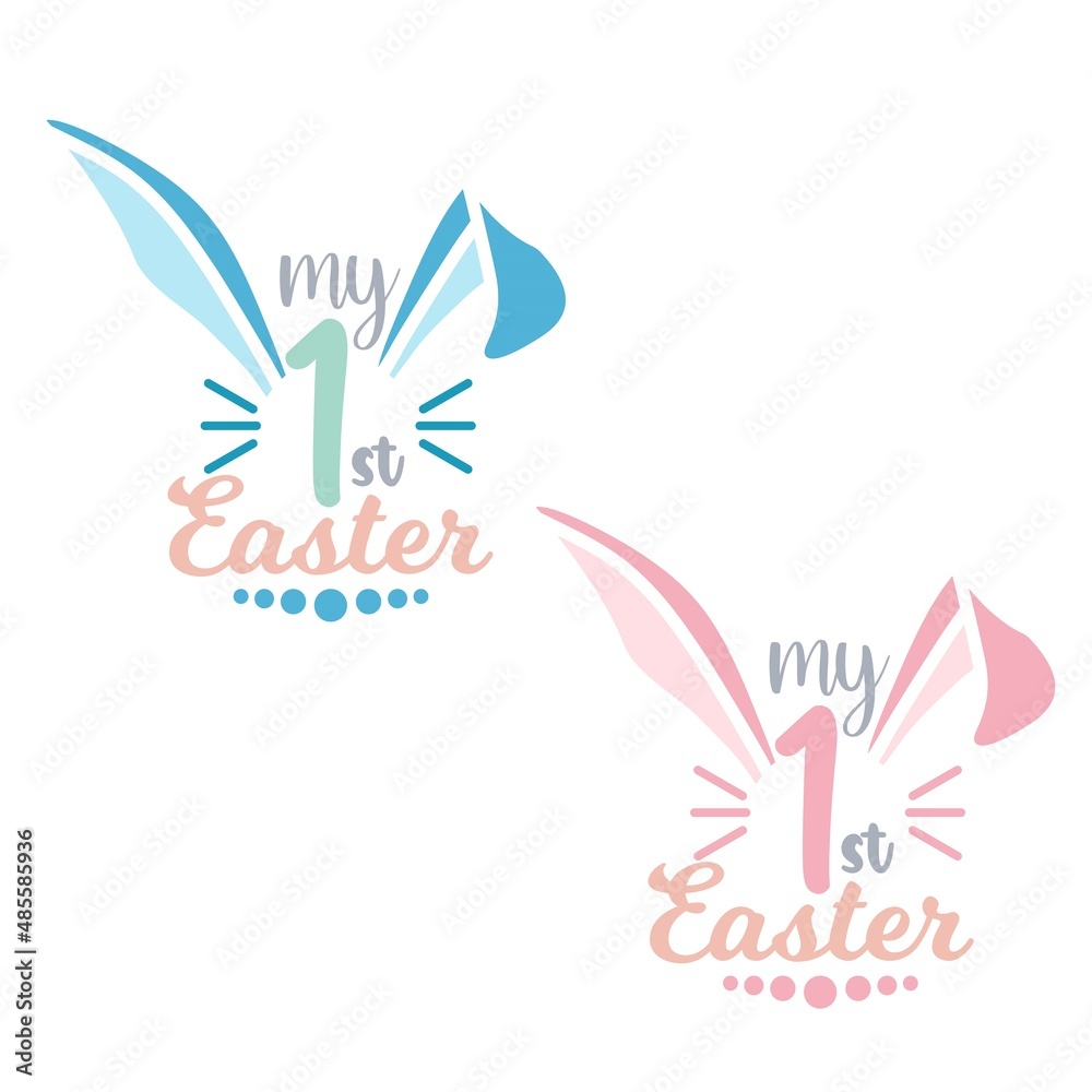 Number with bunny ears. Easter bunny name. Boy and girl vector ...