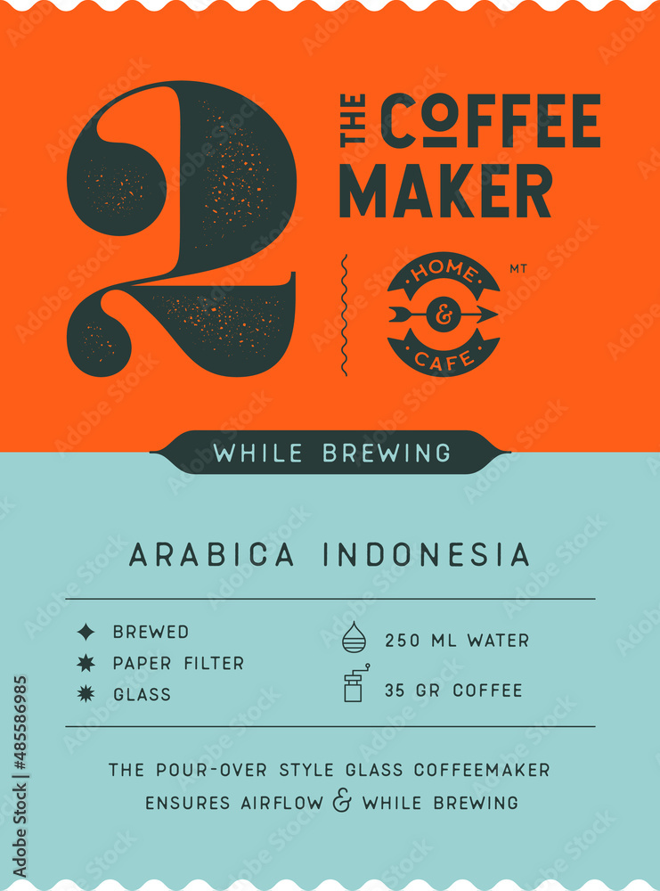 Coffee, tag label. Modern tag, label for brand, logo, sticker coffee ...