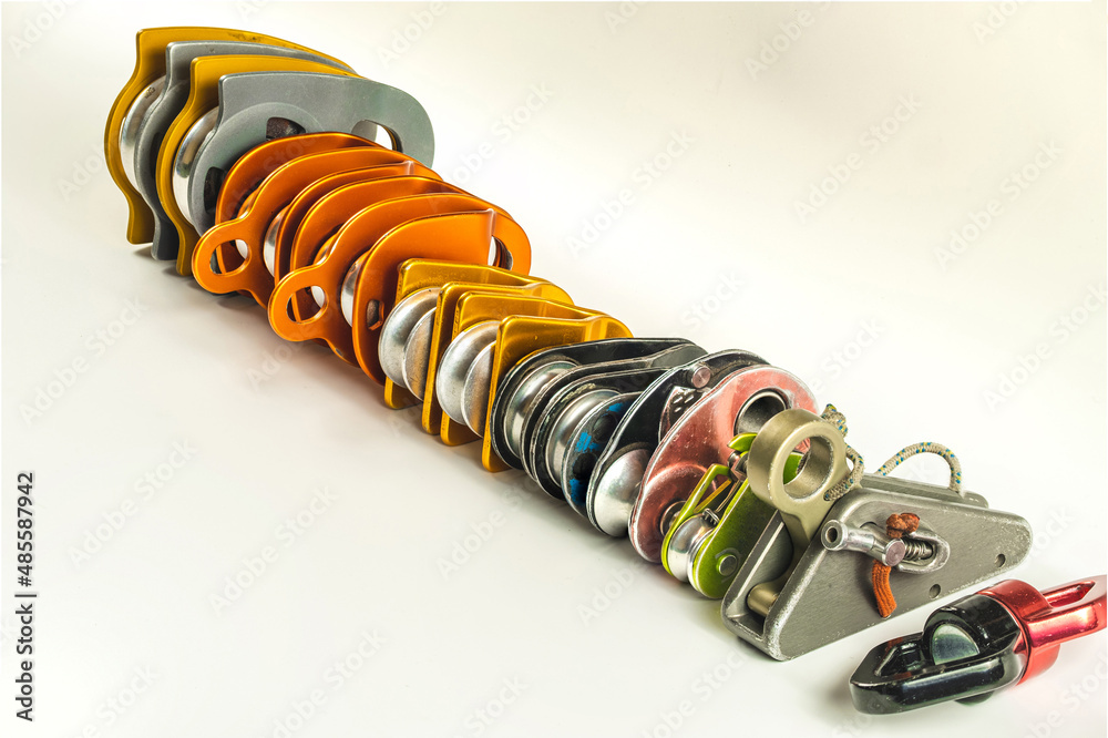 Tools for the chain hoist system for lifting cargo to a height Stock ...