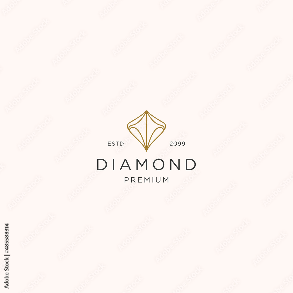 Diamond line logo icon design template flat vector Stock Vector | Adobe ...