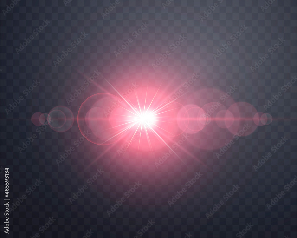 Red Lens Flare Transparent Background