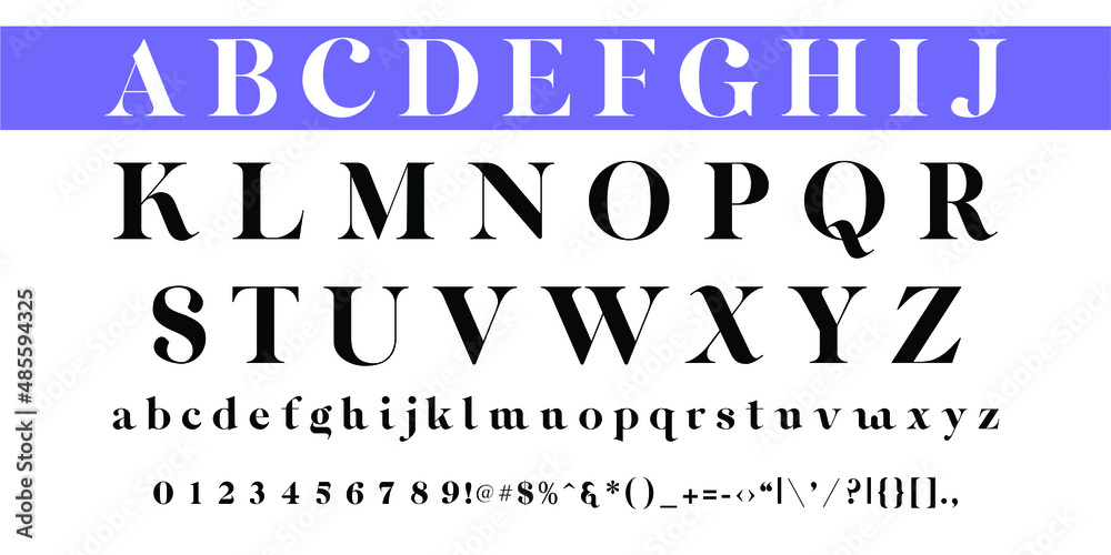 Alphabet letters font set. Classic patterns, custom logos, poster ...