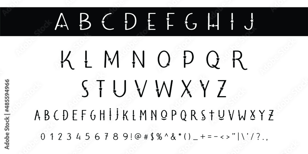 Alphabet letters font set. Classic patterns, custom logos, poster ...