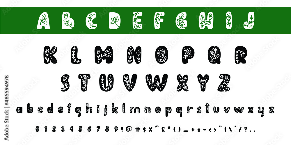Alphabet letters font set. Classic patterns, custom logos, poster ...