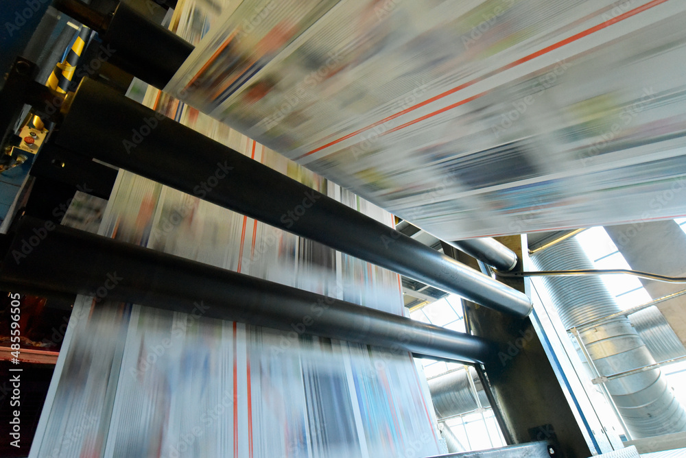 roll offset print machine in a large print shop for production of ...