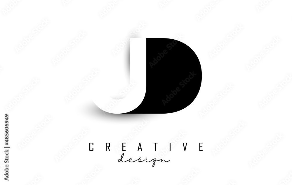 JD letters Logo with negative space design. Vector illustration with ...