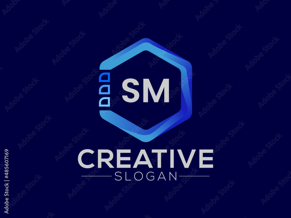 SM logo, SM letter logo design, SM Minimal logo, SM Shield Logo, SM ...