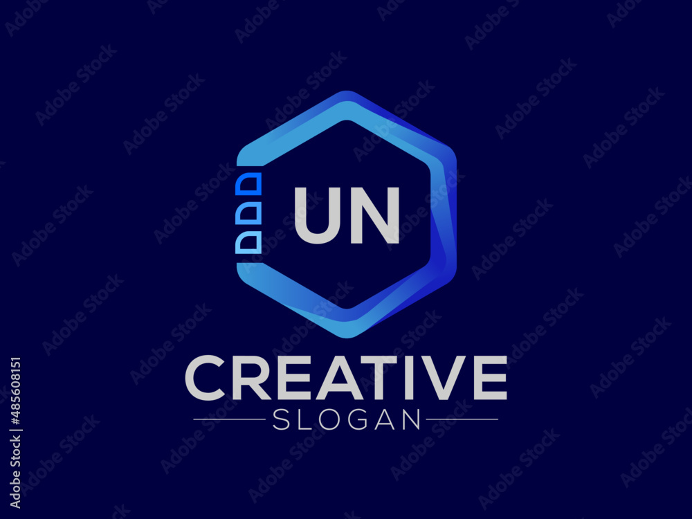 UN logo, UN letter logo design, UN Minimal logo, UN Shield Logo, UN ...