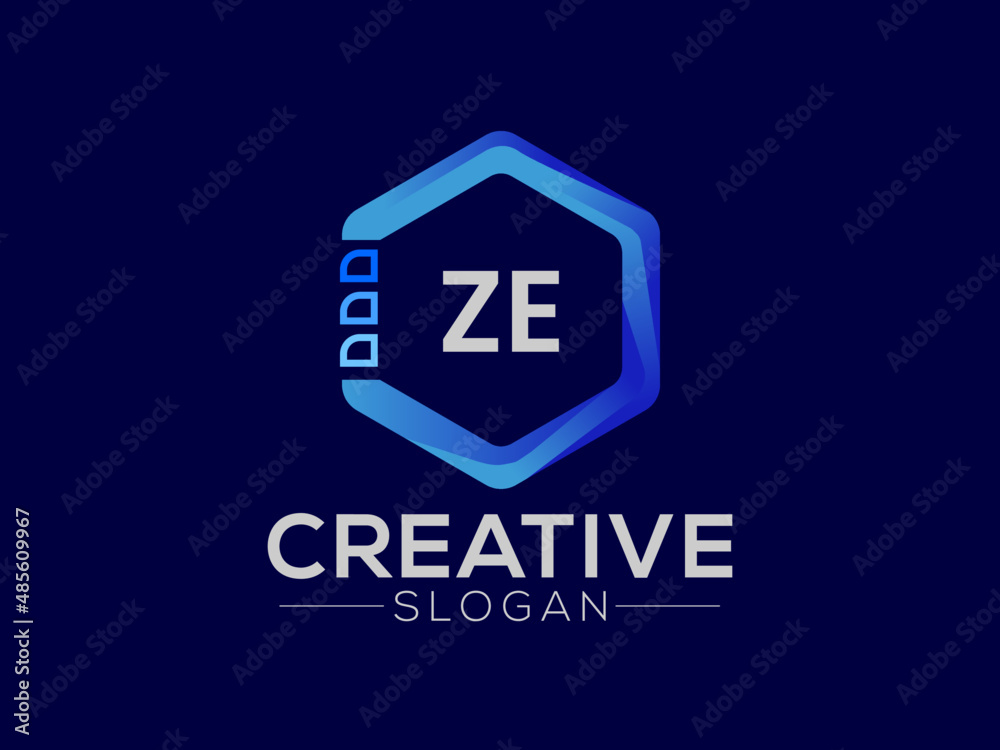 ZE logo, ZE letter logo design, ZE Minimal logo, ZE Shield Logo, ZE ...