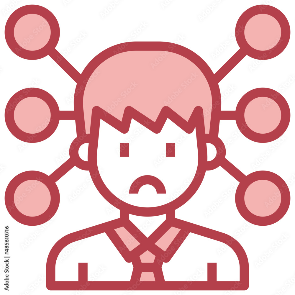 MULTITASKING red line icon,linear,outline,graphic,illustration Stock ...