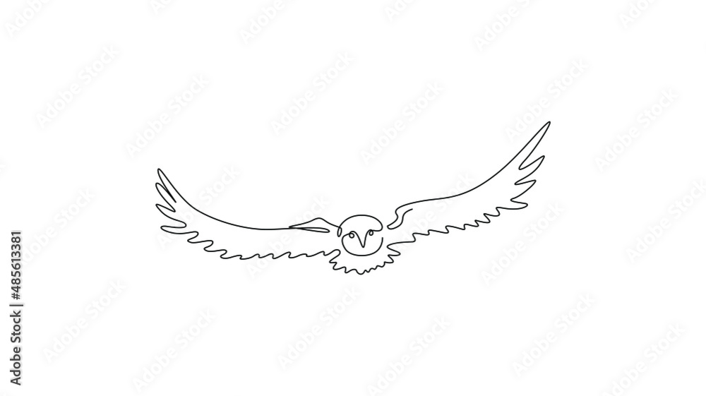 Owl, continuous line drawing, small tattoo, print for clothes and logo ...