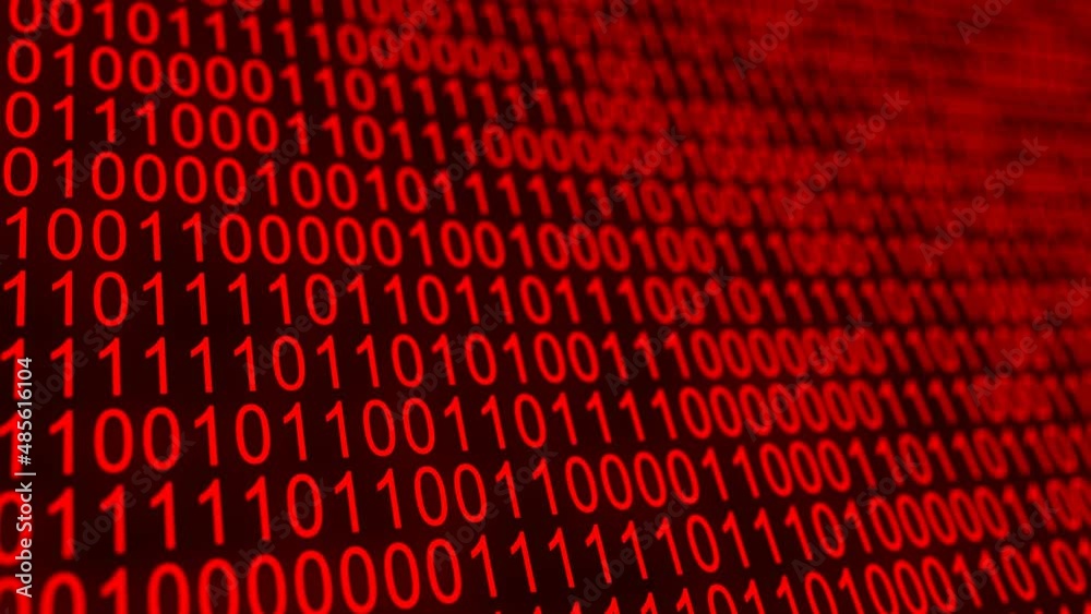Hacker Attack Concept Binary Code Zeros And Ones On Screen Programming Coding Stock Video
