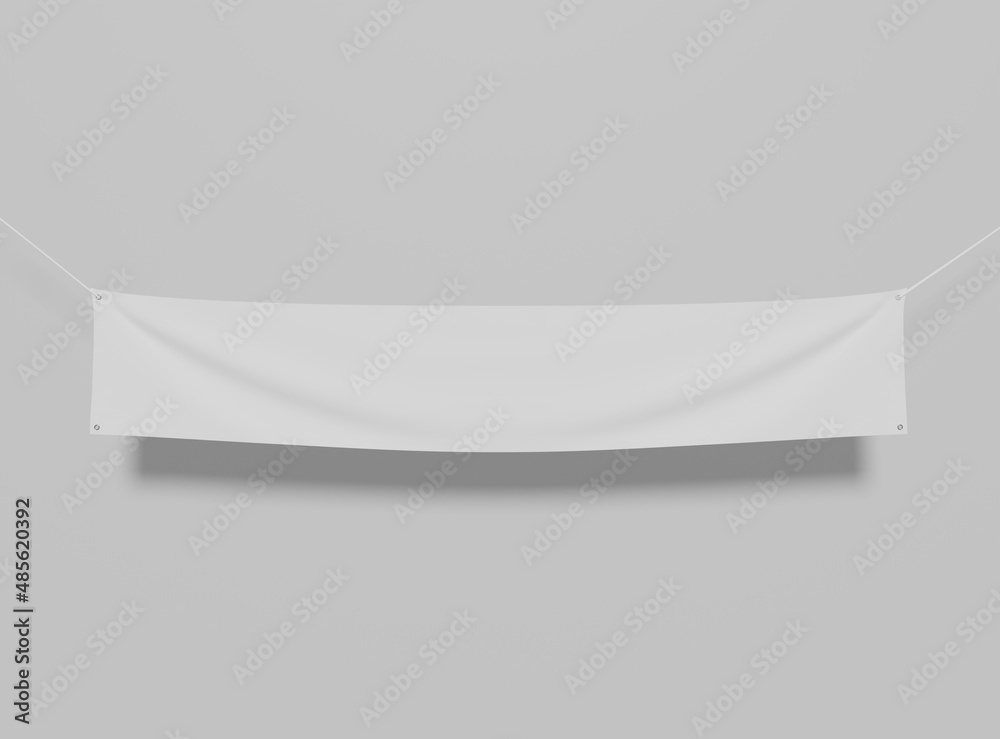 Blank white banner , flag Stock Illustration | Adobe Stock