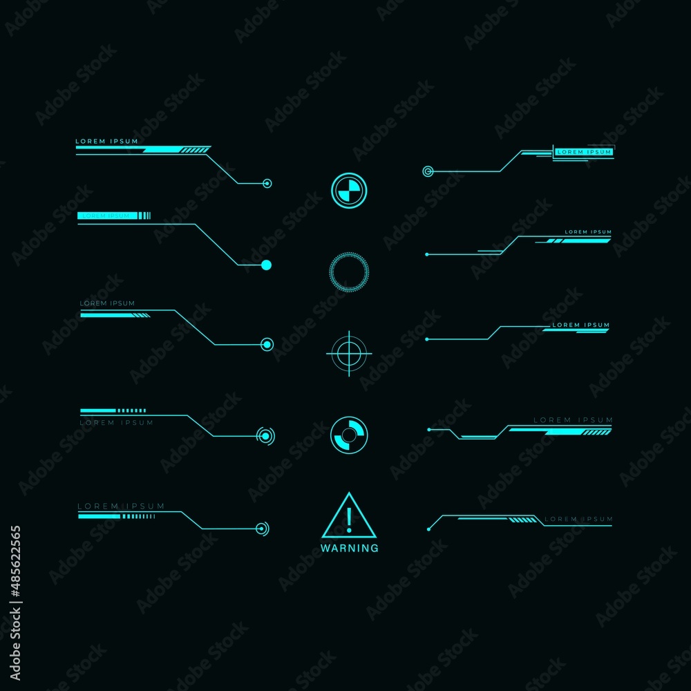 Callouts titles vector in HUD style collection. Futuristic callout ...