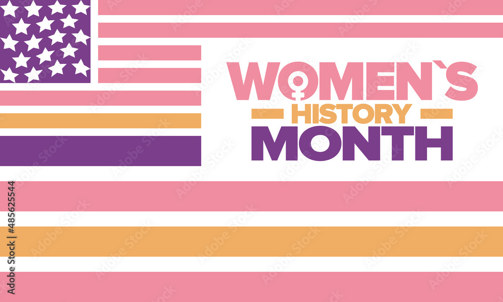 Women's History Month in March. Women's rights and Equality. Girl power ...