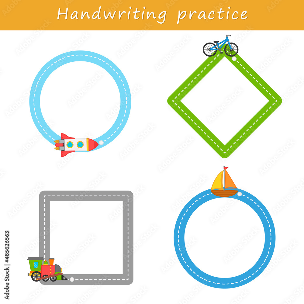 Educational children's game. Handwriting practice sheet. Writing ...