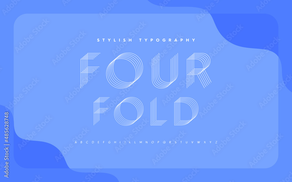 Simple thin vector font set. A to z typography letter. Vector ...