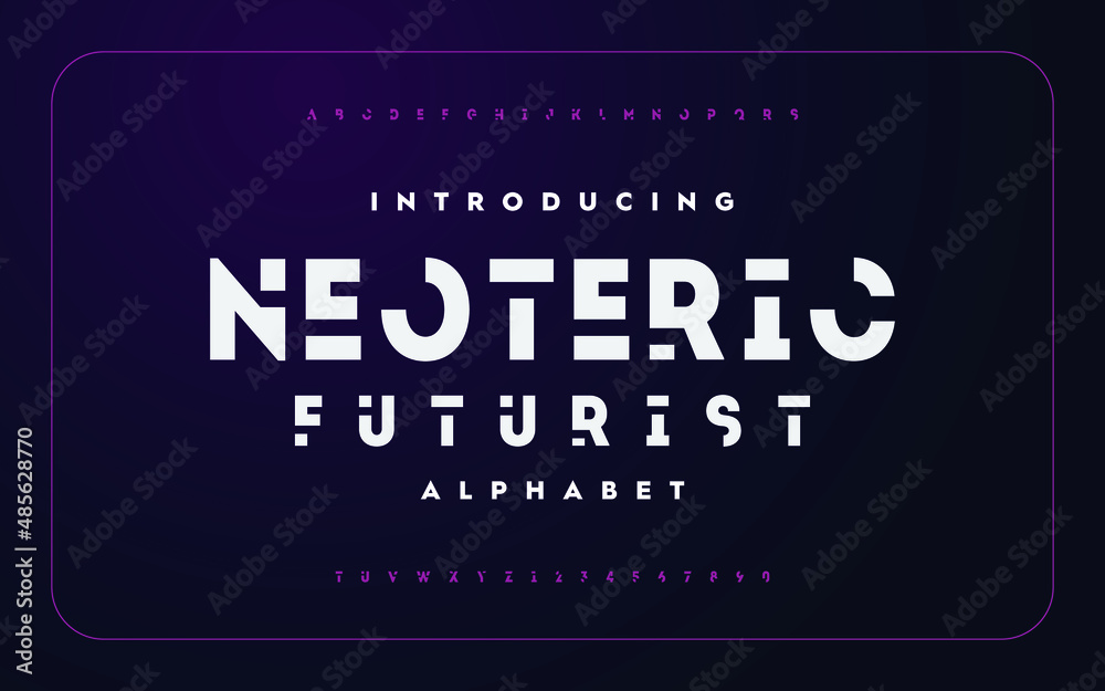 Modern futuristic alphabet typeface. A to z typography letter. Vector ...