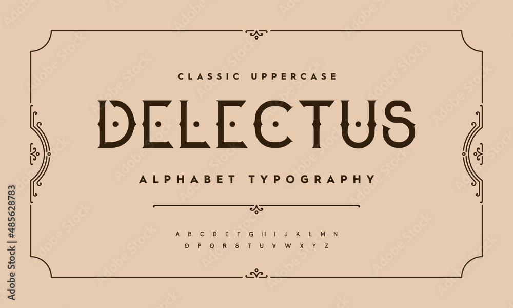 Vintage and classic alphabet font set design. Vector illustration ...