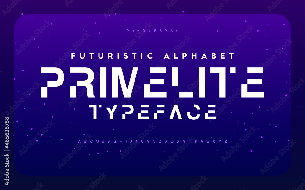 Modern futuristic alphabet typeface. A to z typography letter. Vector ...