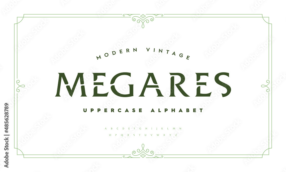 Vintage and classic alphabet font set design. Vector illustration ...