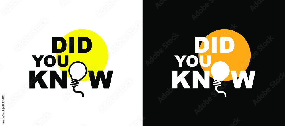 did you know sign on white background Stock Vector | Adobe Stock