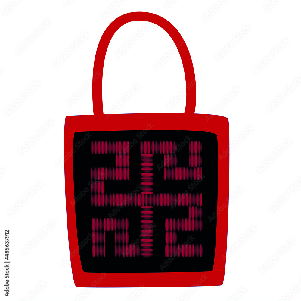 Bag with imitation of satin stitch embroidery Slavic amulet Rodovik ...